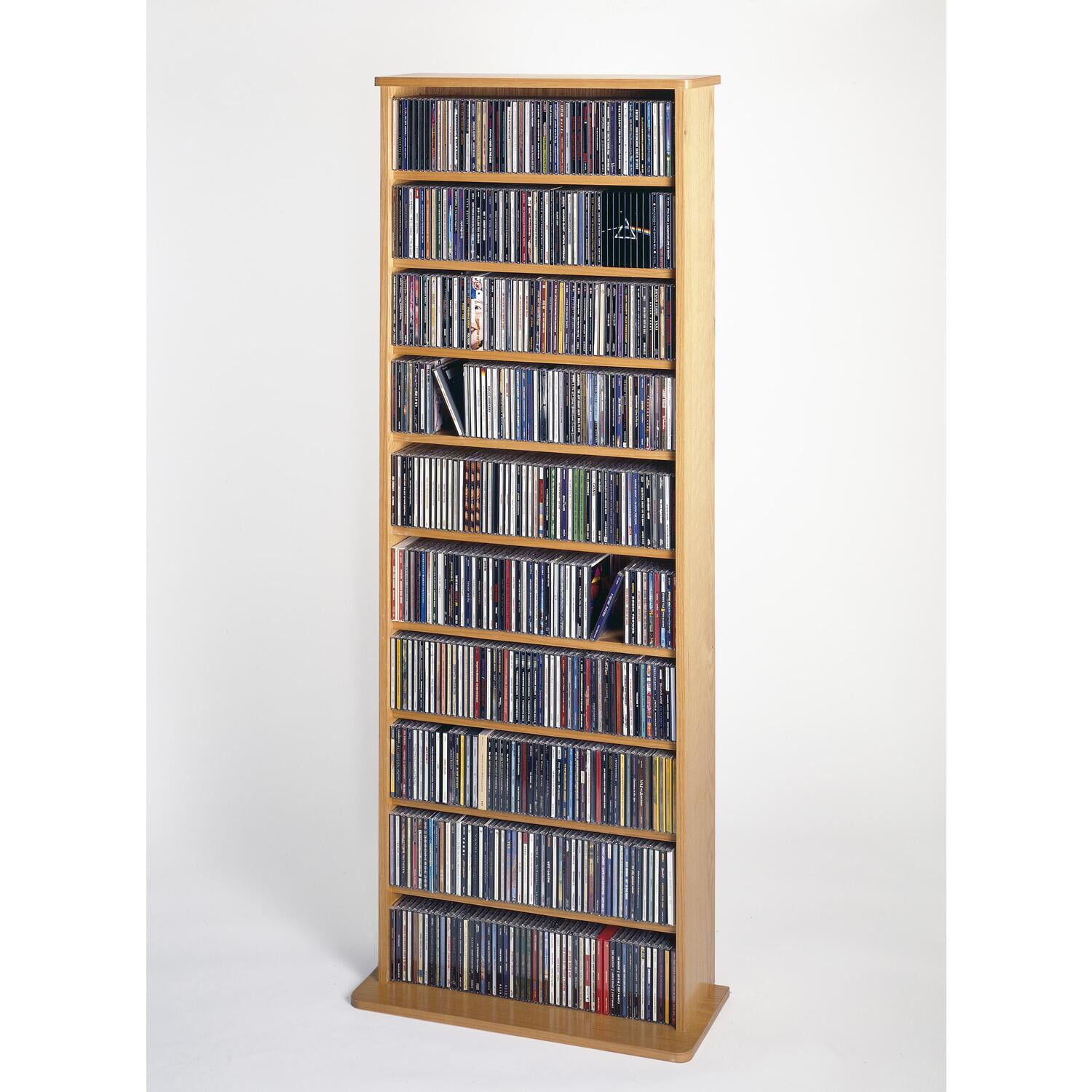 Leslie Dame High Capacity Multimedia Storage Rack-Finish:Oak - Walmart.com