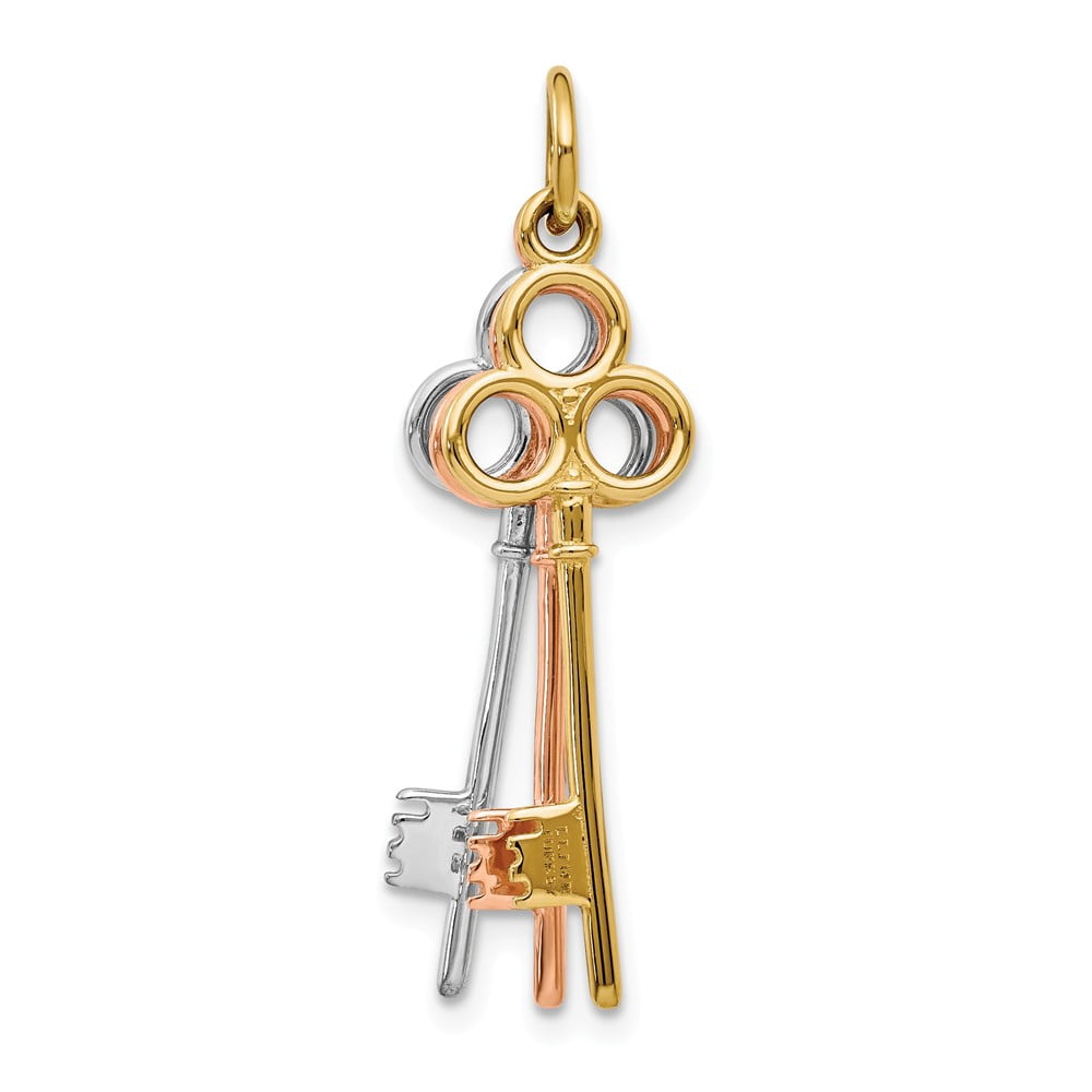 Leslie's Real 14kt Tri-color Polished Keys Pendant; for Adults and ...