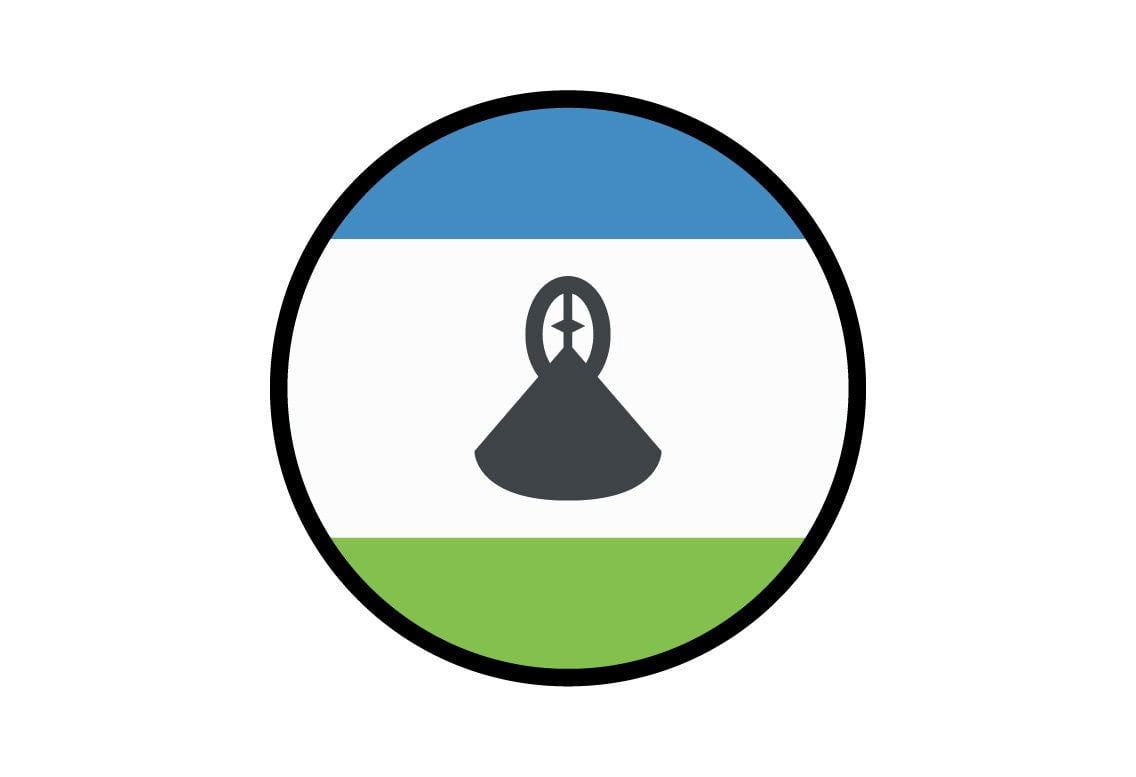 Lesotho Flag Circle Sticker Decal 4 inches - 4 inch - Walmart.com