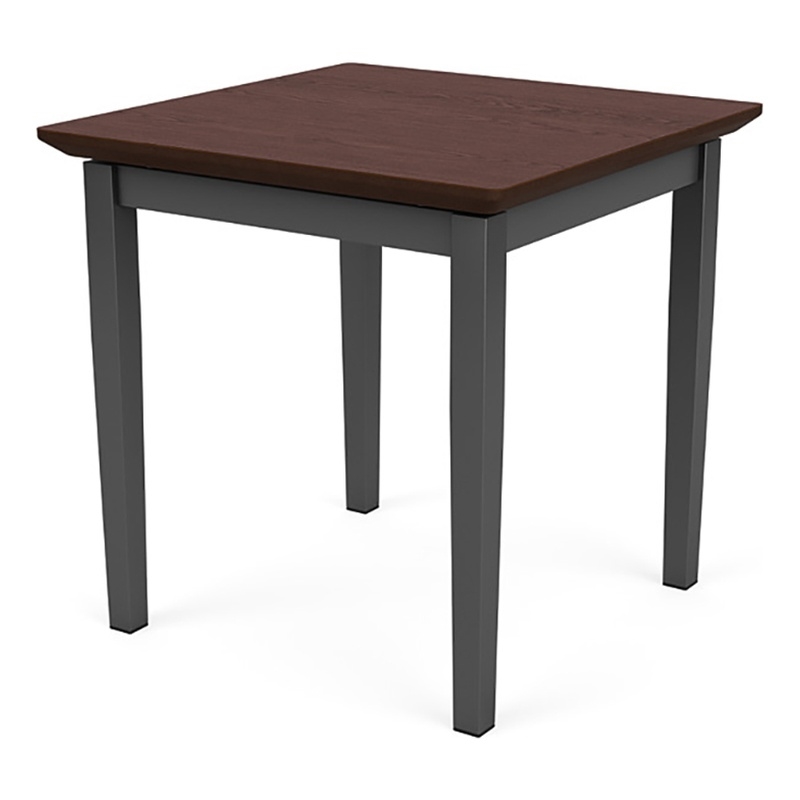Lesro Amherst Steel 20" Metal Reception End Table in Charcoal/Cocoa ...