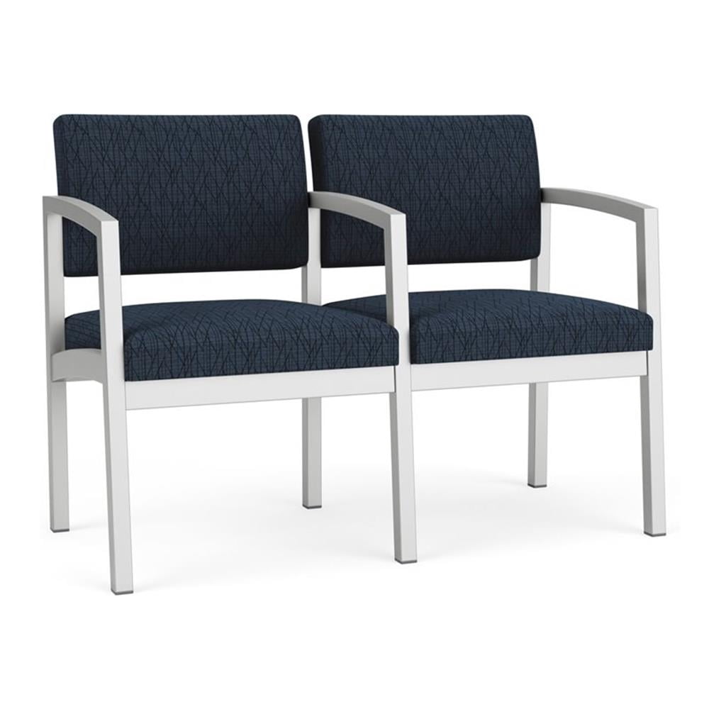 Lesro Lenox Steel Fabric 2-Seat Waiting Room Guest Reception Chair in ...