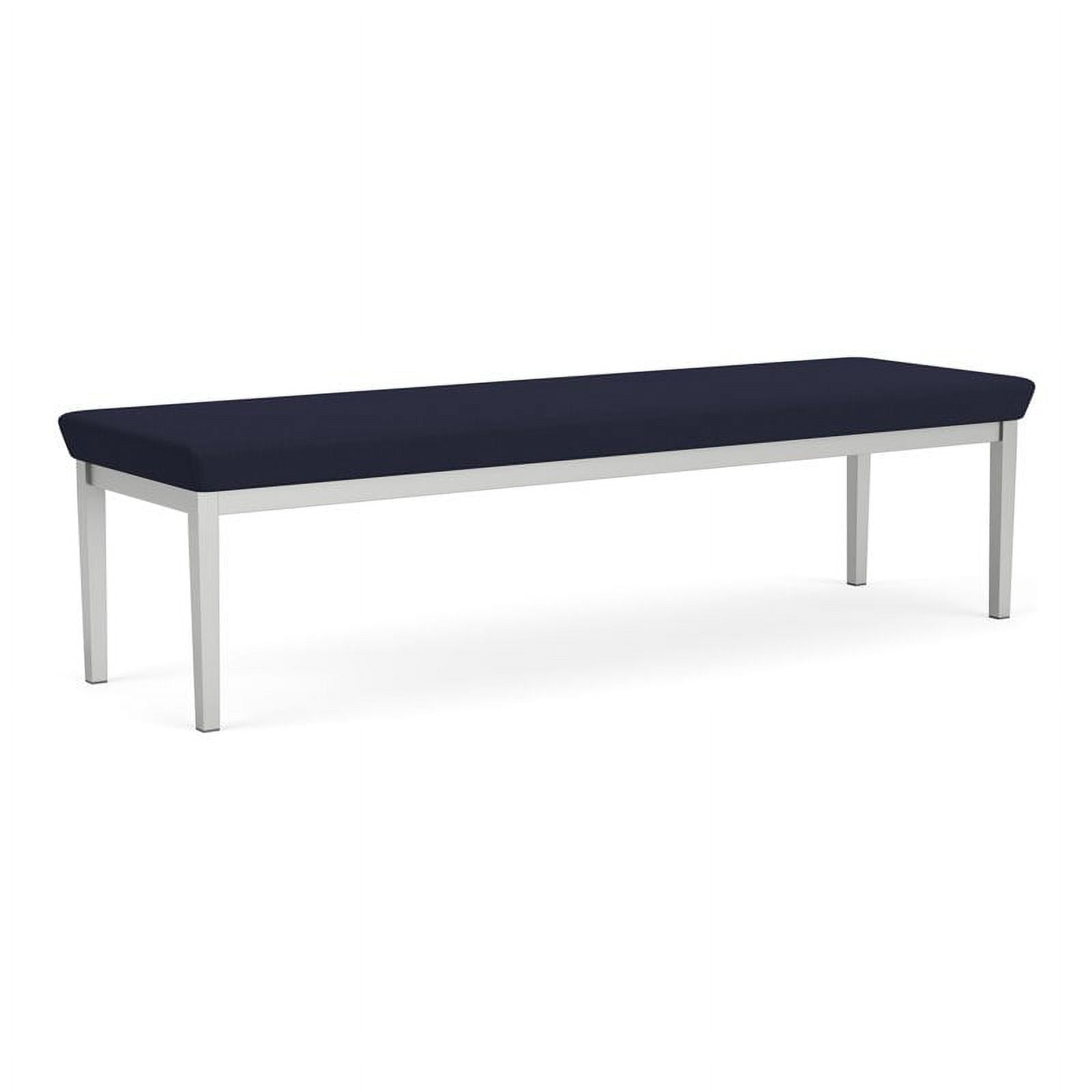 Lesro Lenox Steel Fabric 3-Seat Waiting Room Guest Bench in Silver/Open ...