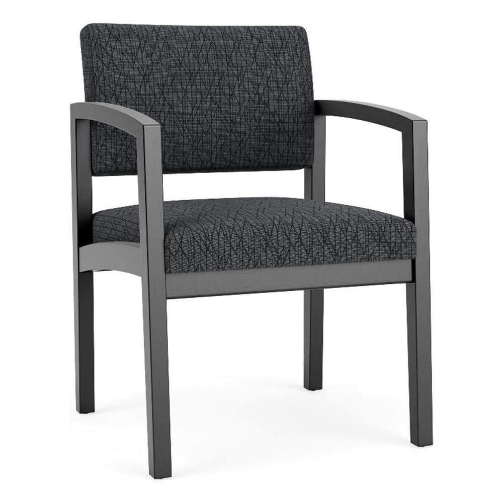 Lenox Wood Reception Waiting Wood Guest Chair / Black Wood / Dark Gray ...