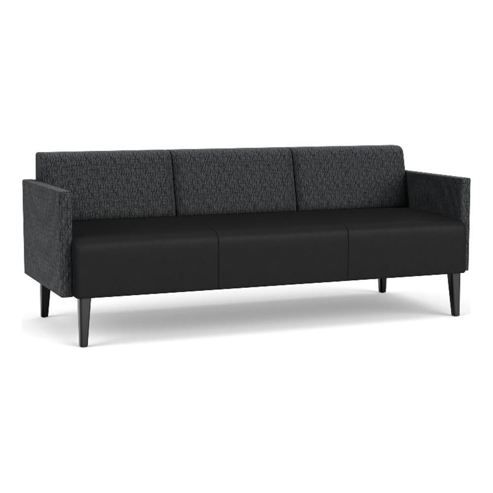 Luxe Lounge Reception Waiting Sofa / Black Steel Legs / Dark Gray ...