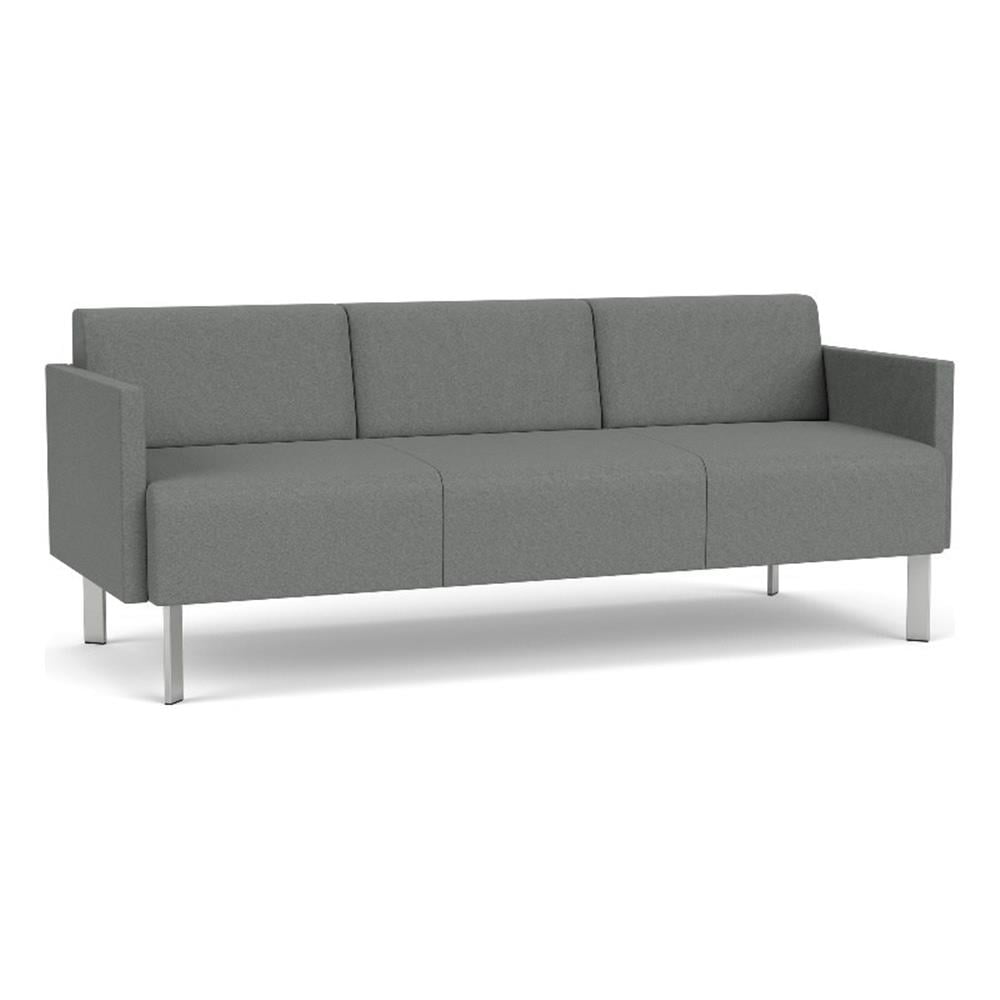 Luxe Lounge Lobby Reception Waiting Sofa / Silver Steel Legs / Light ...