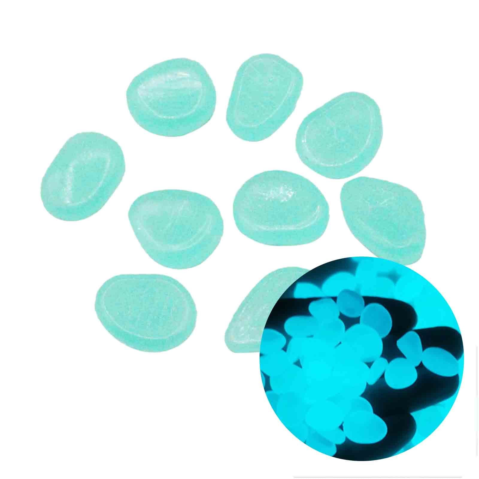 Aquarium Rocks MECCANIXITY 300pcs Glow Rocks 8-10mm Glow Pebbles White ...