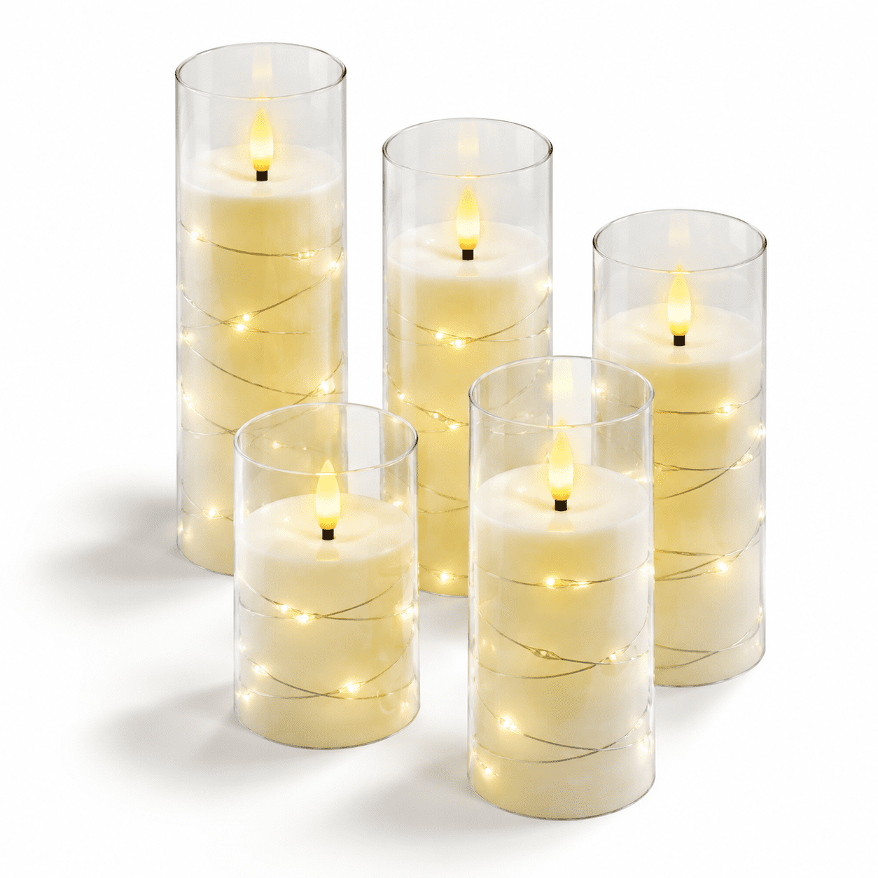 Less Led Candles With Timer 5 Pc Flickering For Romantic Ambiance And ...
