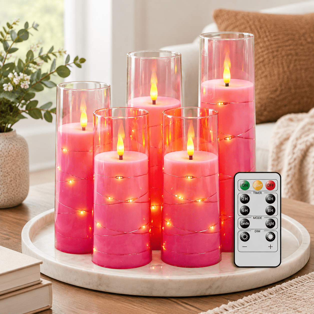 Less Led Candles With Timer 5 Pc Flickering For Romantic Ambiance And ...