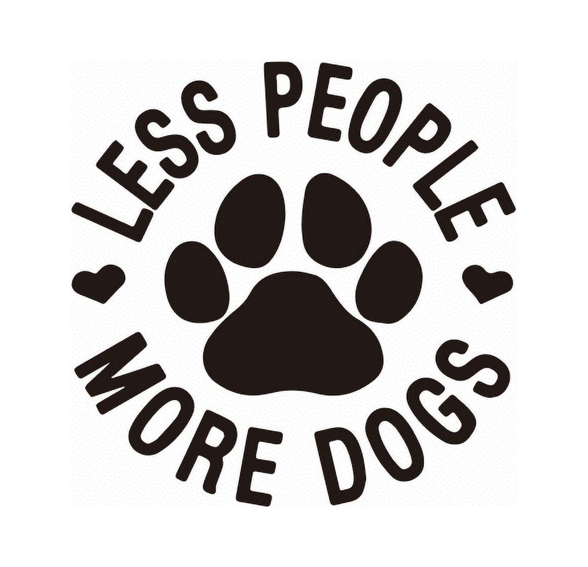Less People More Dogs Paw Print Car Decals, Peel and Stick Decals for ...