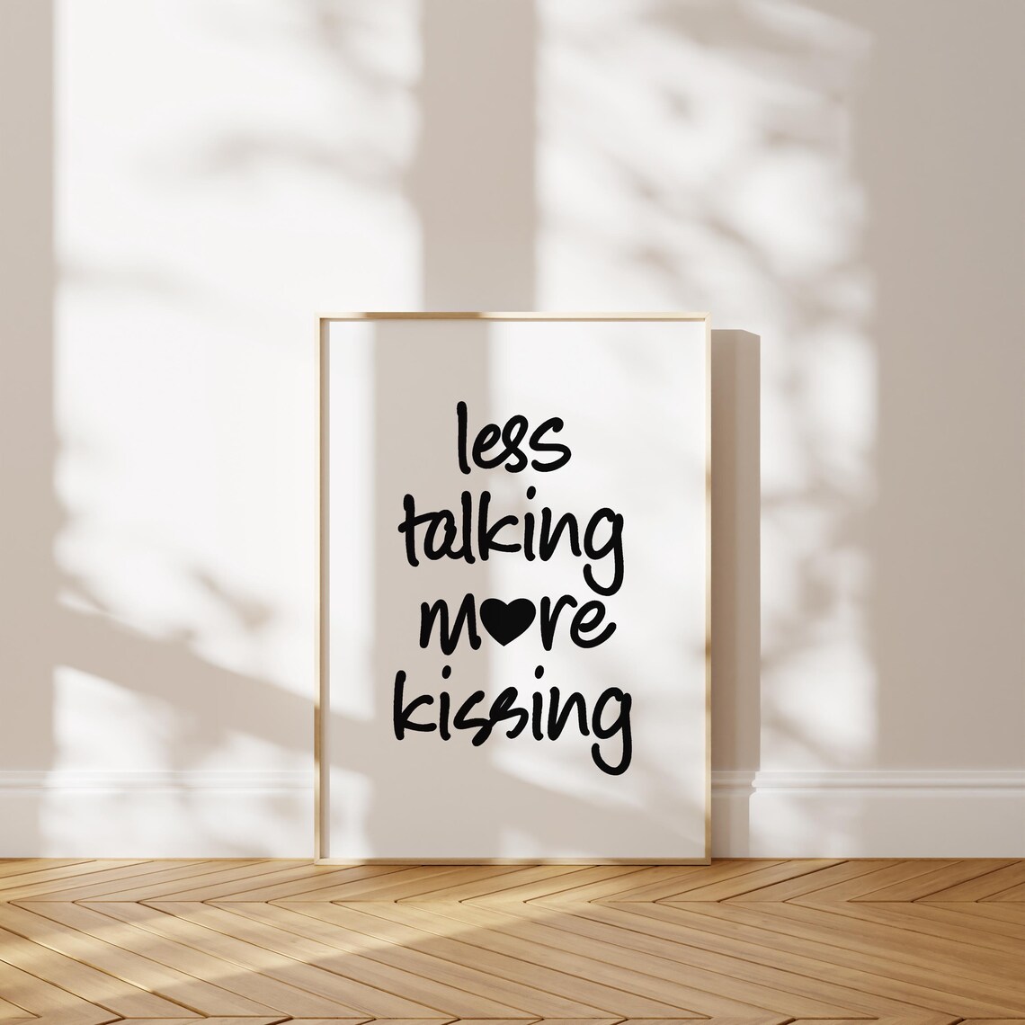 Less Talking More Ing Print Romantic Typography Bedroom Wall Art ...