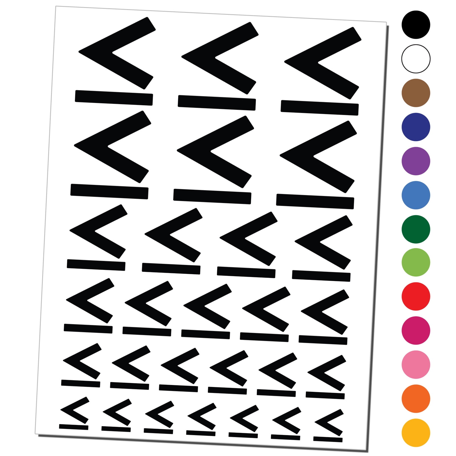 Less Than or Equal To Math Symbol Water Resistant Temporary Tattoo Set ...