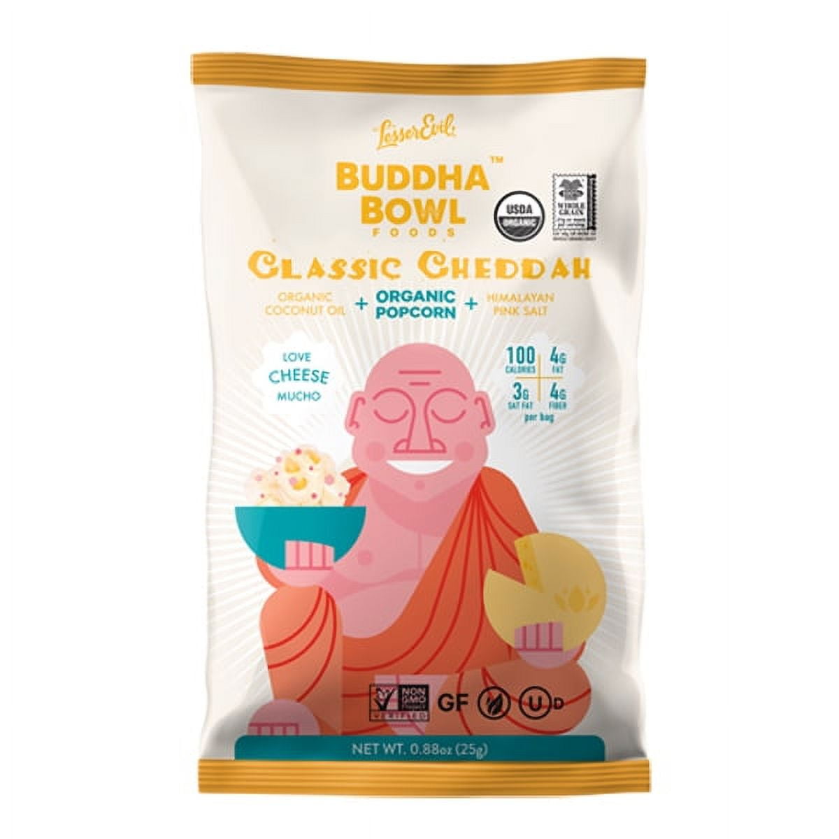 Lesser Evil Buddha Bowl Organic Himalayan Pink Salt Classic Cheddah ...