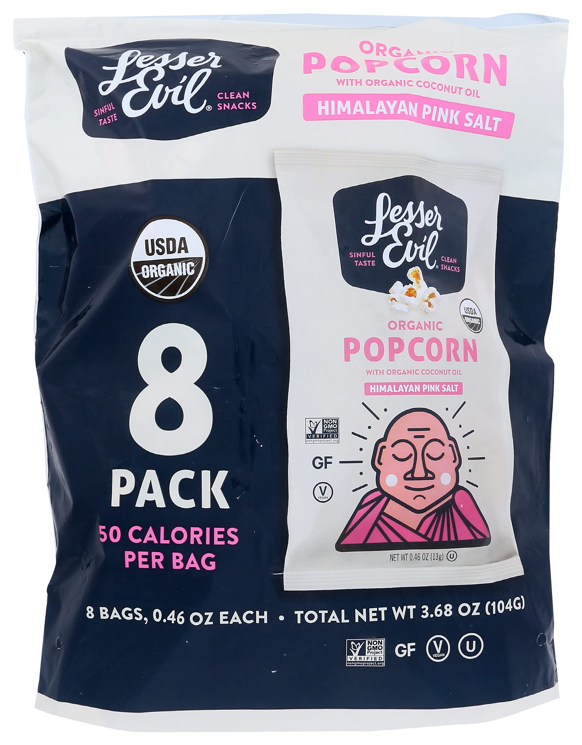 Lesser Evil - Buddha Bowl Organic Popcorn Himalayan Pink - 0.46 Ounce ...