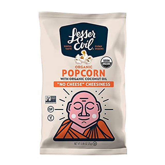 Lesser Evil Organic Popcorn No Cheese Cheesiness 8 oz. 18/Carton ...