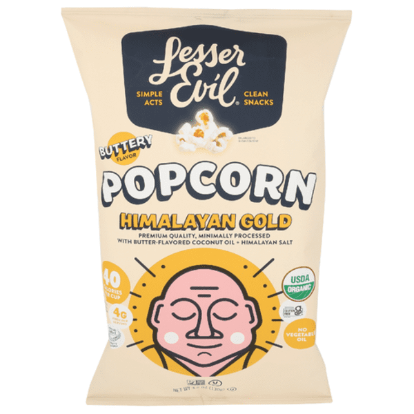 Lesser Evil Organic Himalayan Gold Popcorn 4.6 oz - Pack of 5 - Walmart.com