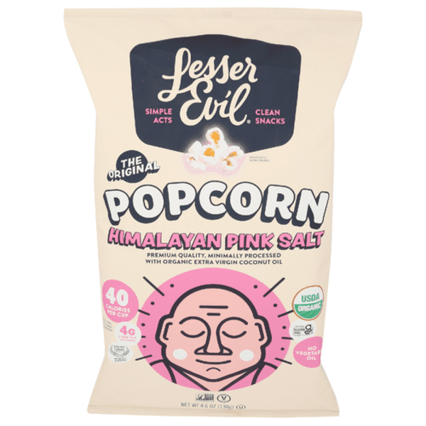 Lesser Evil Organic Himalayan Pink Salt Popcorn 4.6 oz - Pack of 5 - Walmart.com