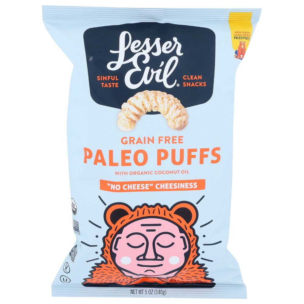 Lesser Evil Organic No Cheese Cheesiness Paleo Puffs, 5 Ounce -- 9 per ...