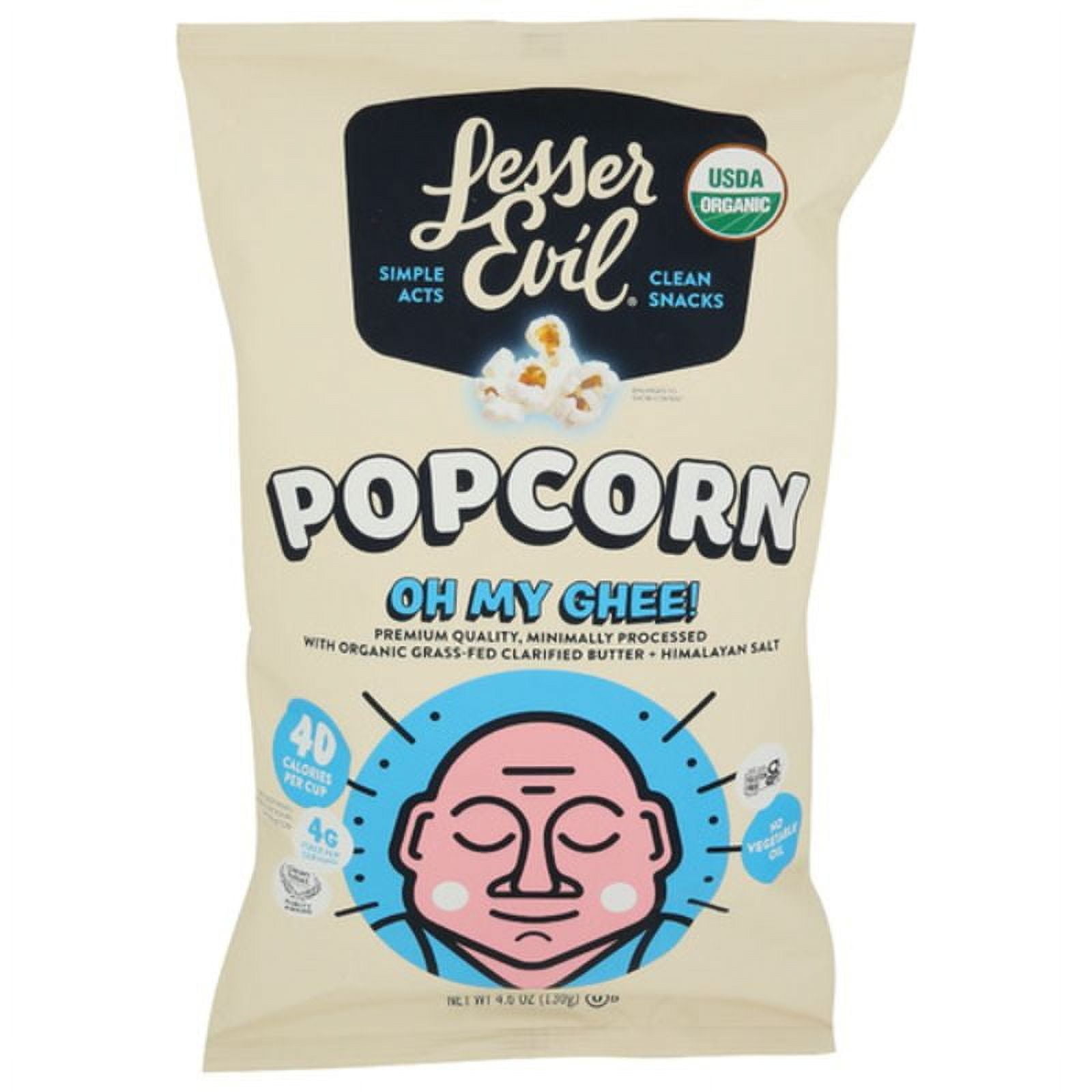 2X - Lesser Evil Organic Oh My Ghee Popcorn 4.6 oz - Walmart.com