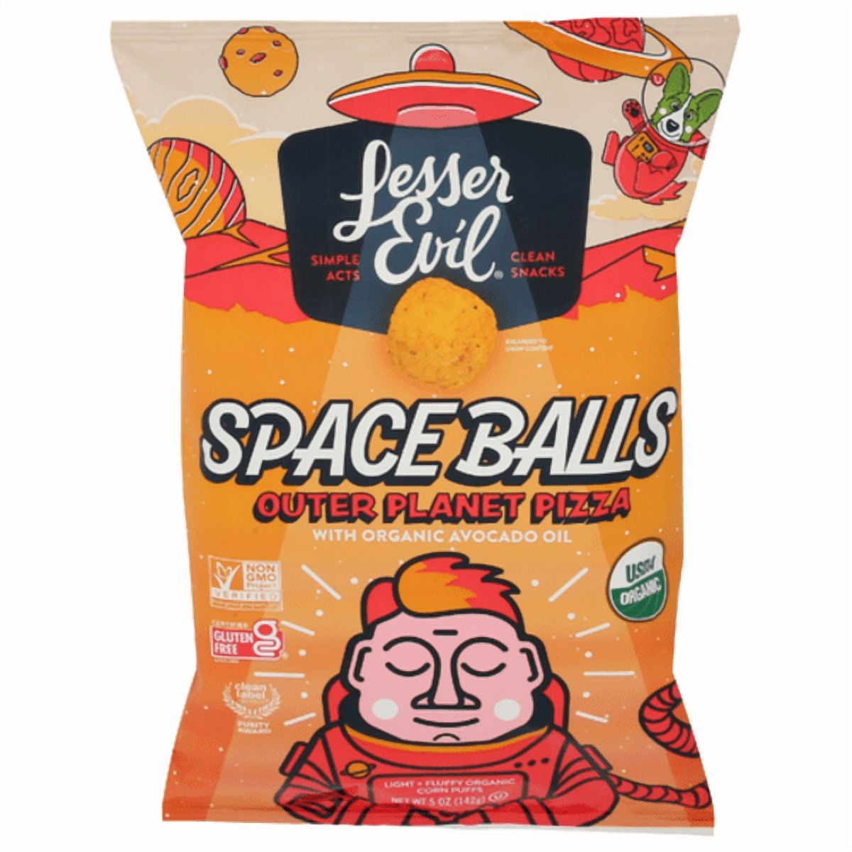 Lesser Evil Organic Outer Planet Pizza Space Balls 5 oz - Walmart ...