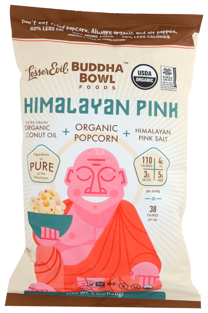 Lesser Evil Popcorn, Himalayan Pink, 5 Oz, Pack Of 12 - Walmart.com