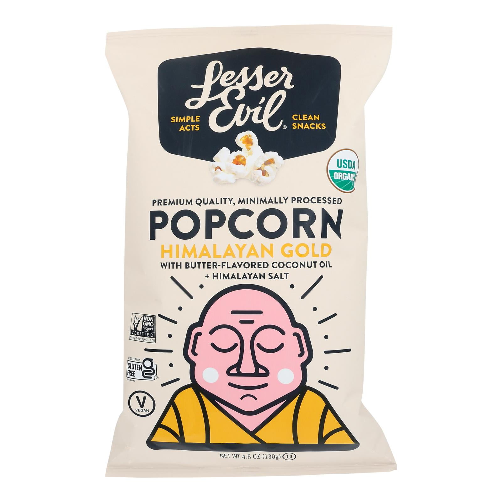 Lesser Evil - Butter Flavored Himalayan Gold Organic Popcorn - Case of ...