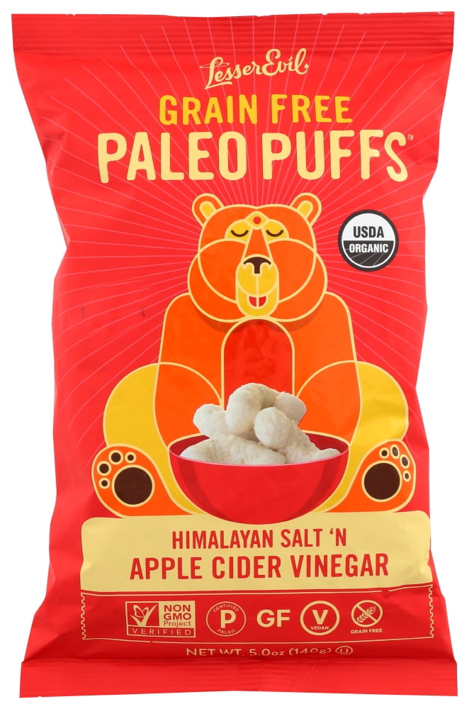 Lesser Evil Puffs - Crunchy Him Slt And Apple Cider Vinegar, 5 Oz ...