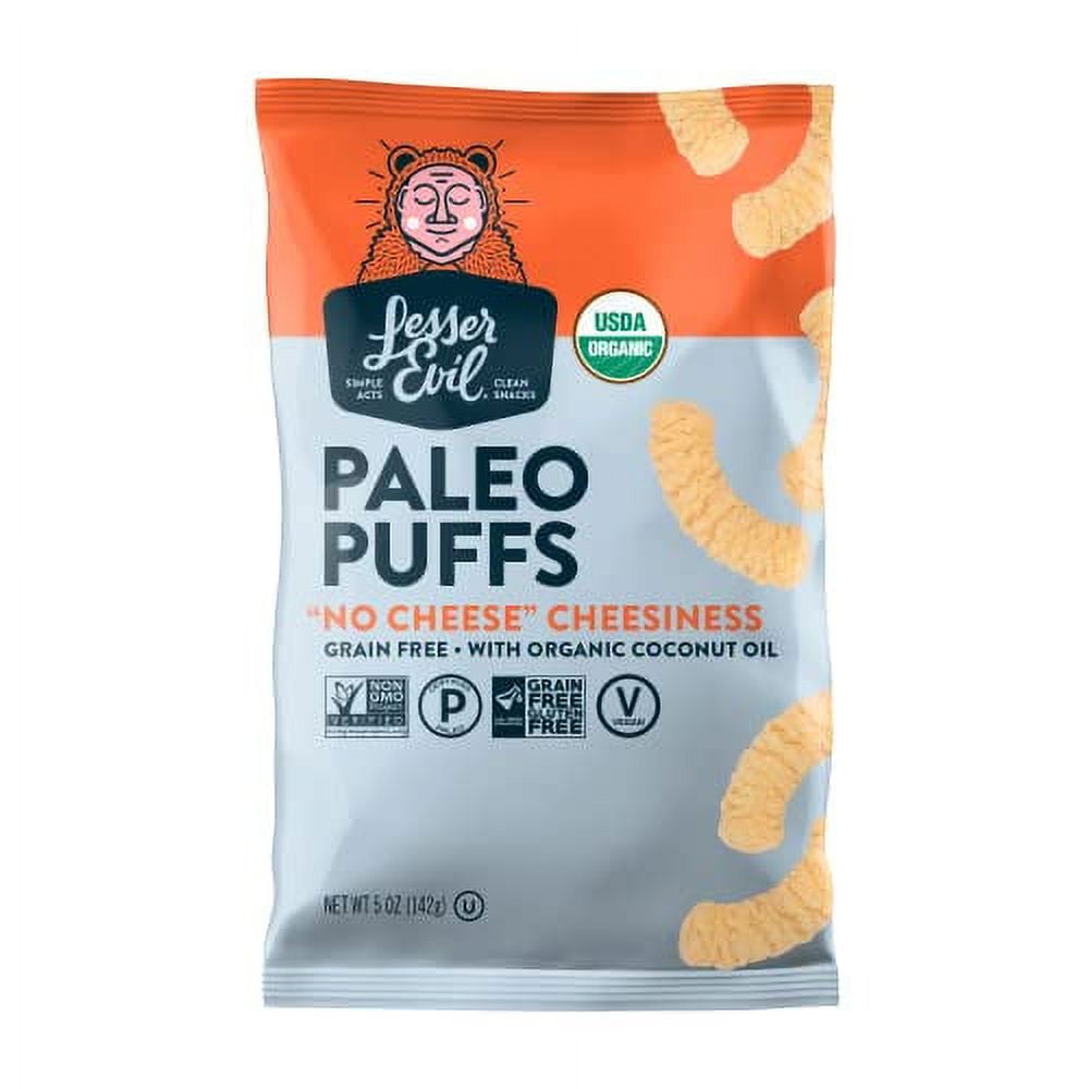 Lesser Evil Puffs - Crunchy No Cheese Cheesiness - Case of 9 - 5 oz. - Walmart.com