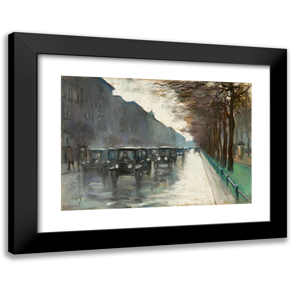 Lesser Ury 24x18 Black Modern Framed Museum Art Print Titled - Under ...