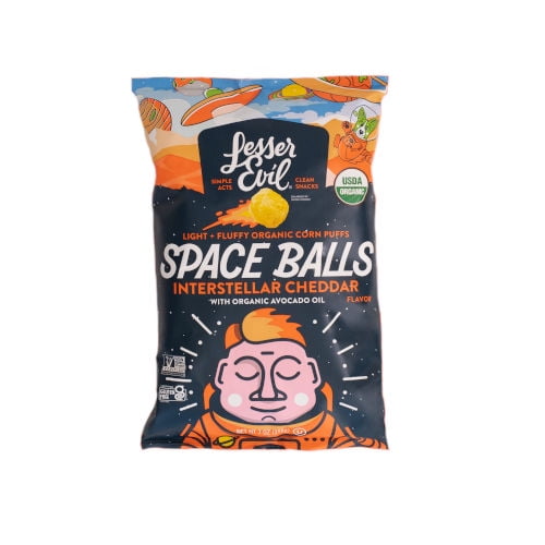 LesserEvil Organic Interstellar Cheddar Puff Balls, 7 OZ - Walmart.com