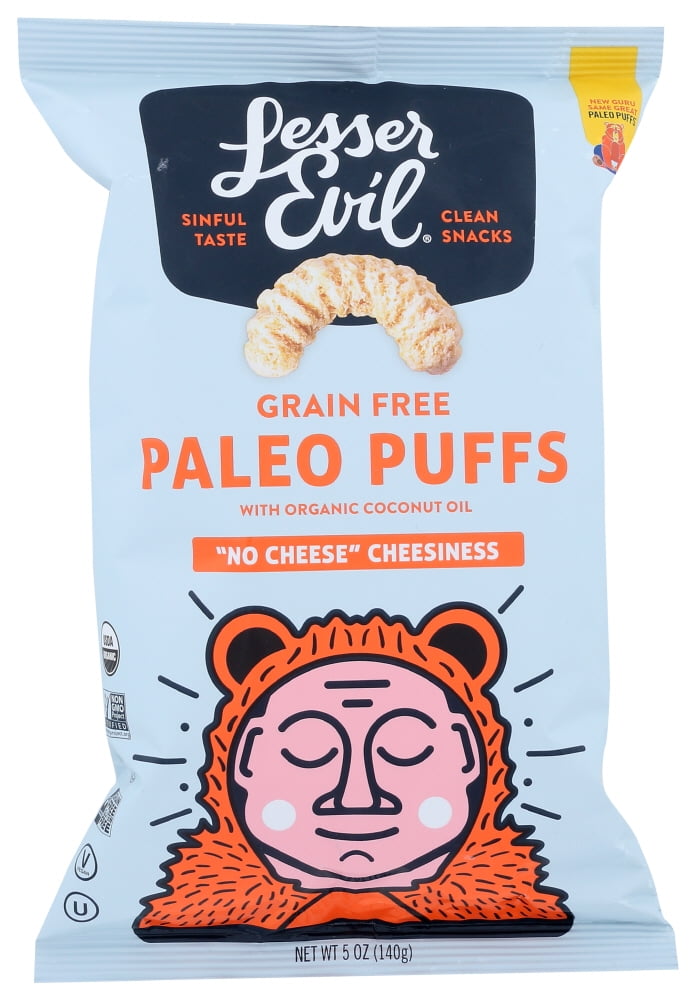 LesserEvil Organic Paleo Puffs, "No Cheese" Cheesiness, 5 oz - Walmart.com