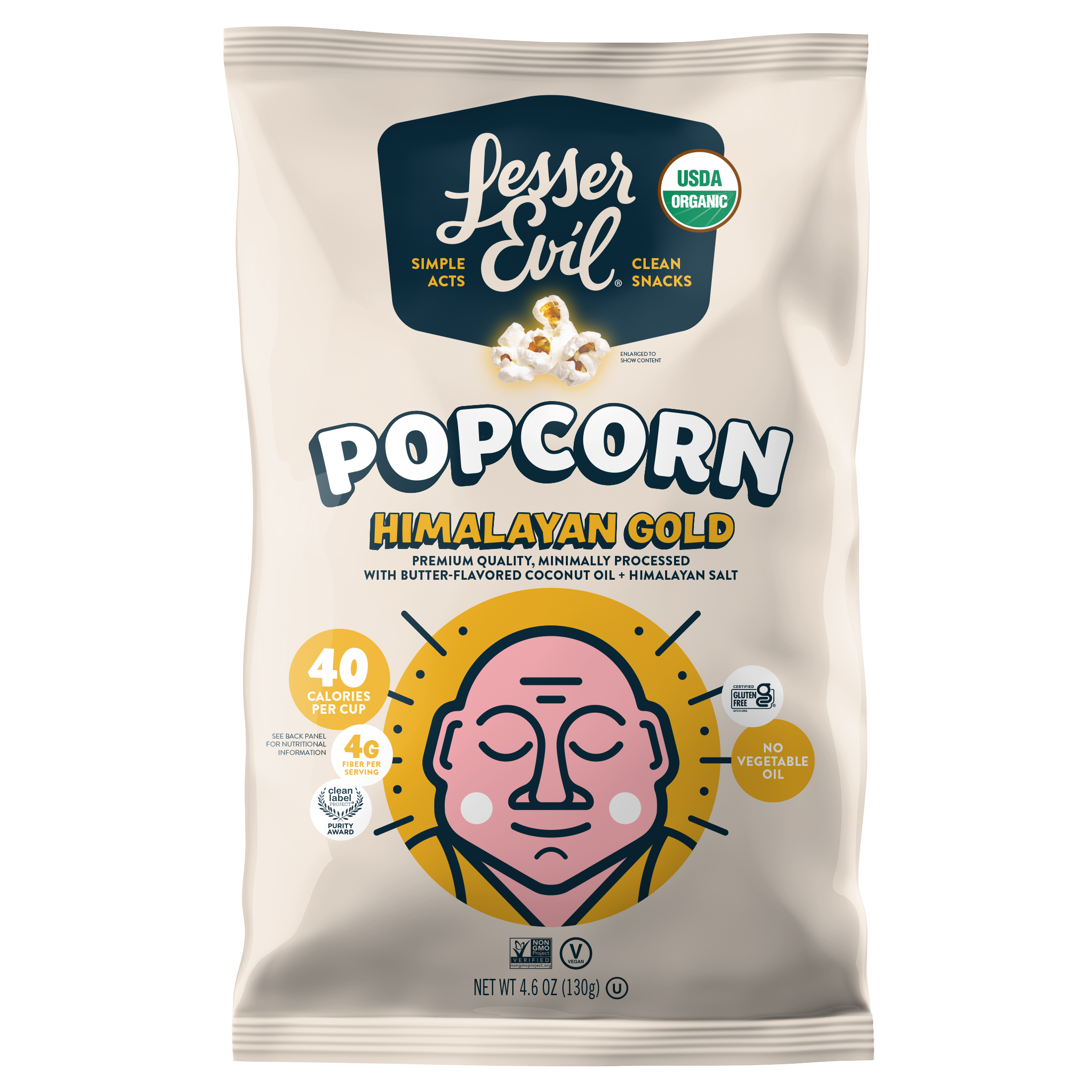 LesserEvil Organic Popcorn, Fiery Hot with Coconut Oil, 4.6 oz ...