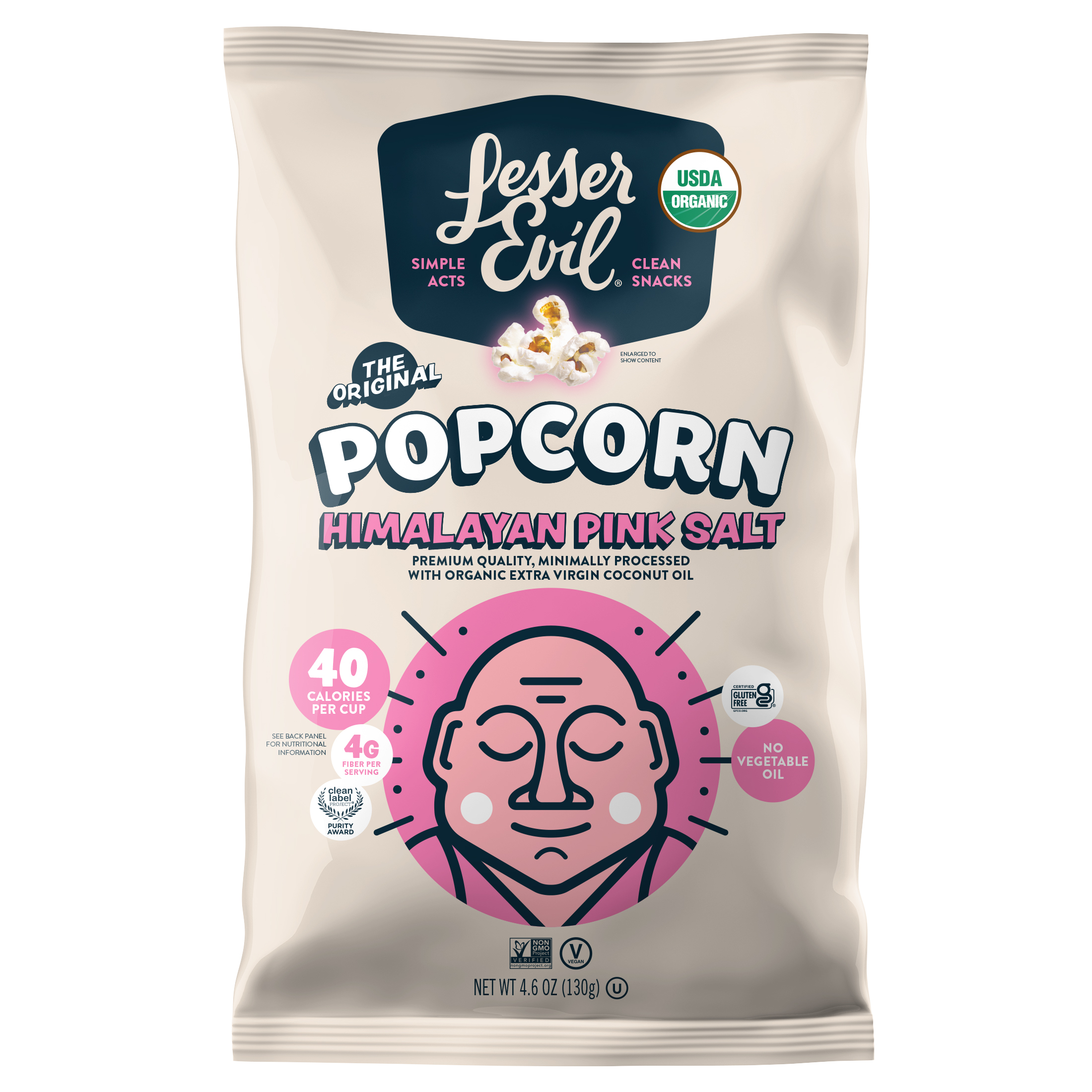 Lesser Evil Buddha Bowl Popcorn, Organic Himalayan Gold, 0.88 Oz, 18 Ct ...