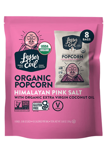 LesserEvil Organic Popcorn Himalayan Pink Salt 3.68 oz - Walmart.com