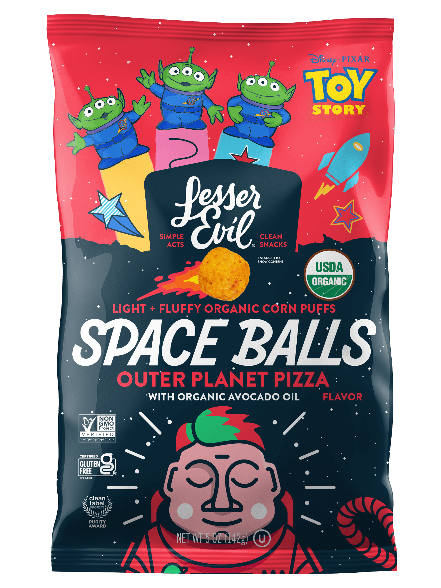 LesserEvil Space Balls, Outer Planet Pizza, 5 oz - Walmart.com