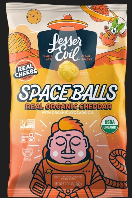 LesserEvil Space Balls, Real Organic Cheddar, 5 oz - Walmart.com