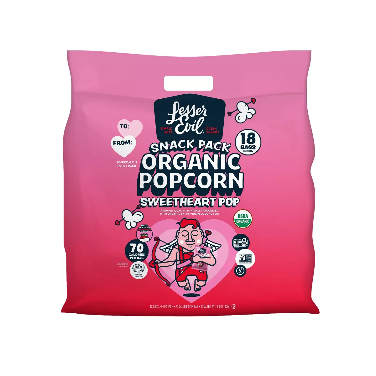 Lesserevil Valentine's Sweetheart Pop Popcorn - 10.8oz - Walmart.com