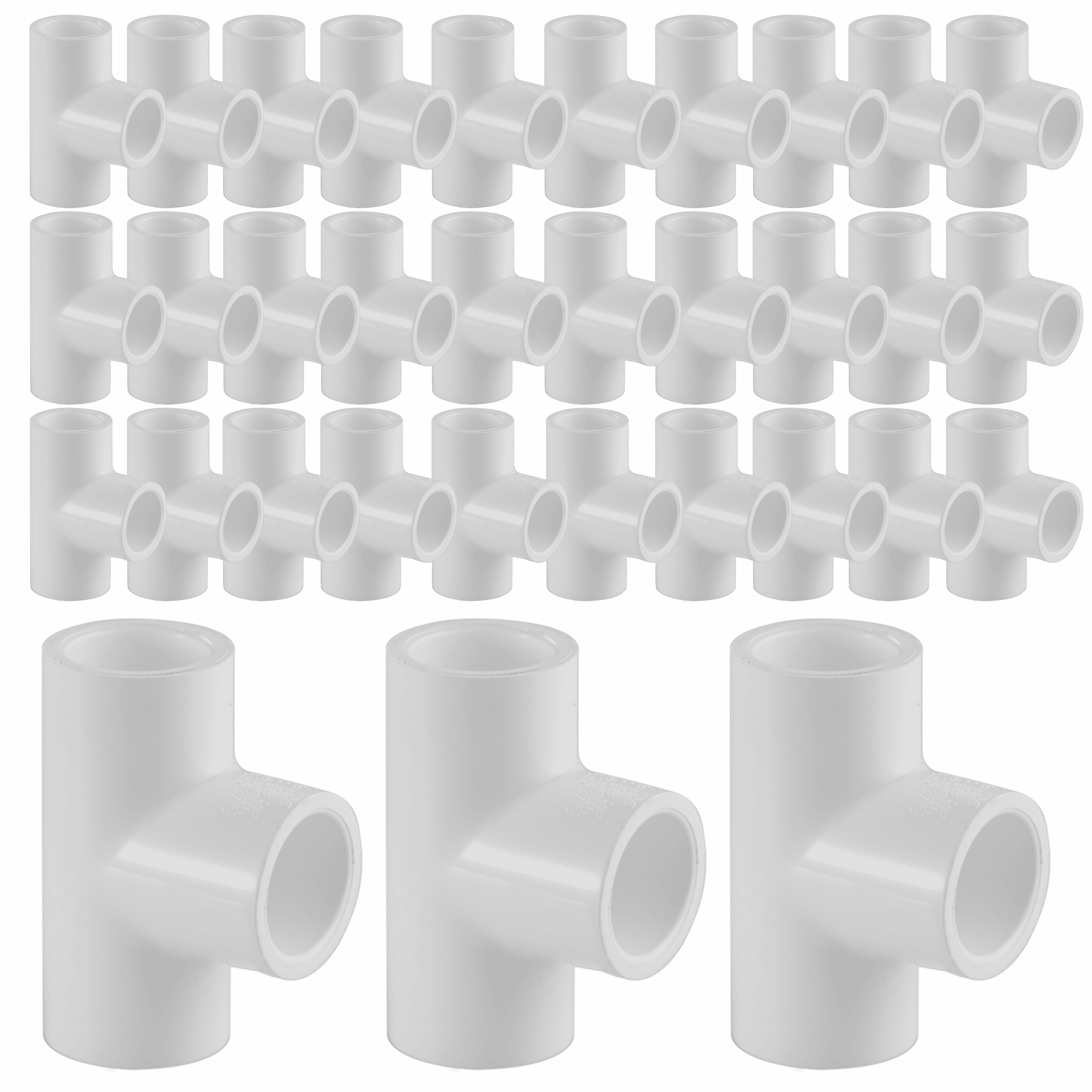 Lesso America 401-010 (100 Pack), Plumbing , PVC Pipe Fitting, Tee ...