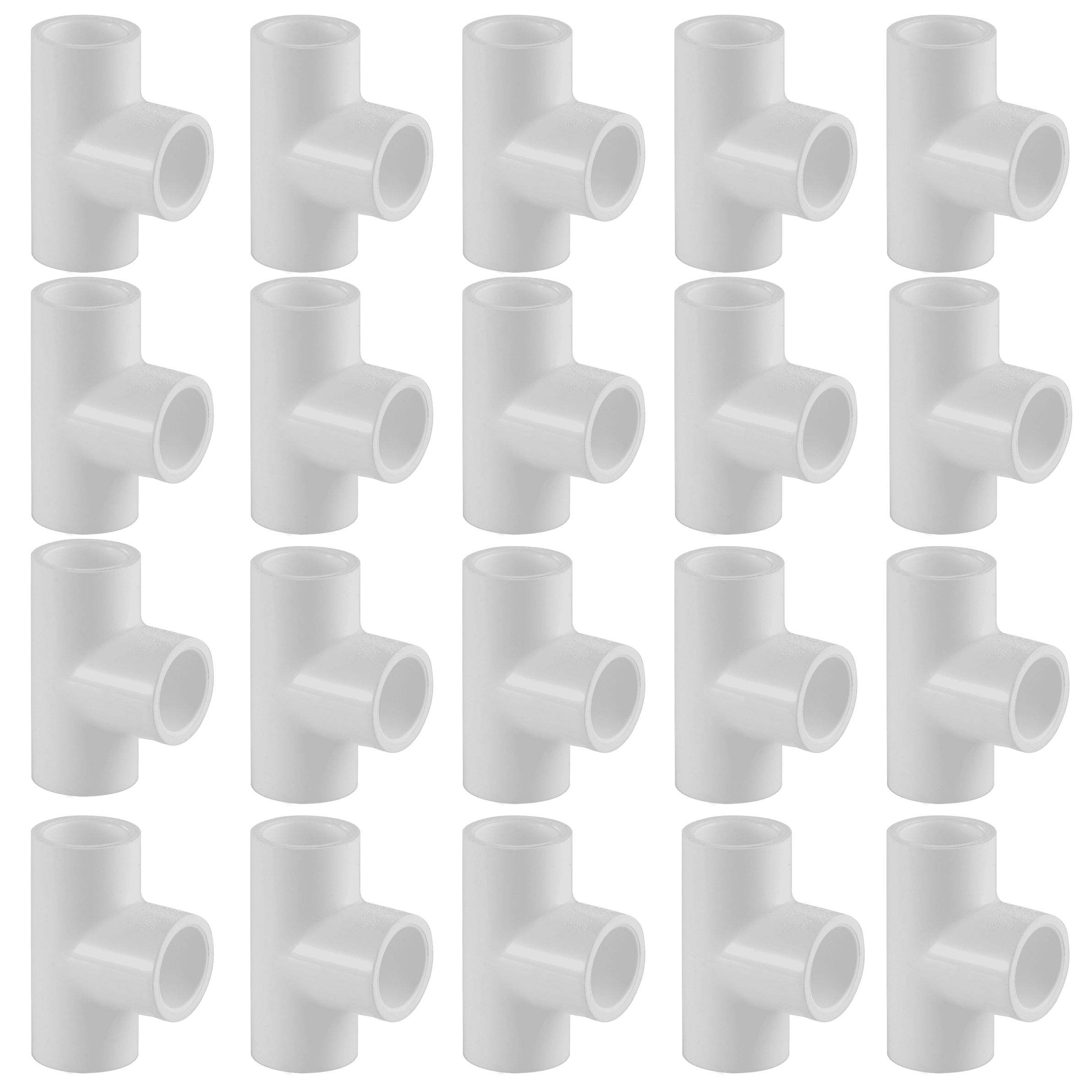 Lesso America 401-010 (20 Pack), Plumbing, PVC Pipe Fitting, Tee, SCH40 ...