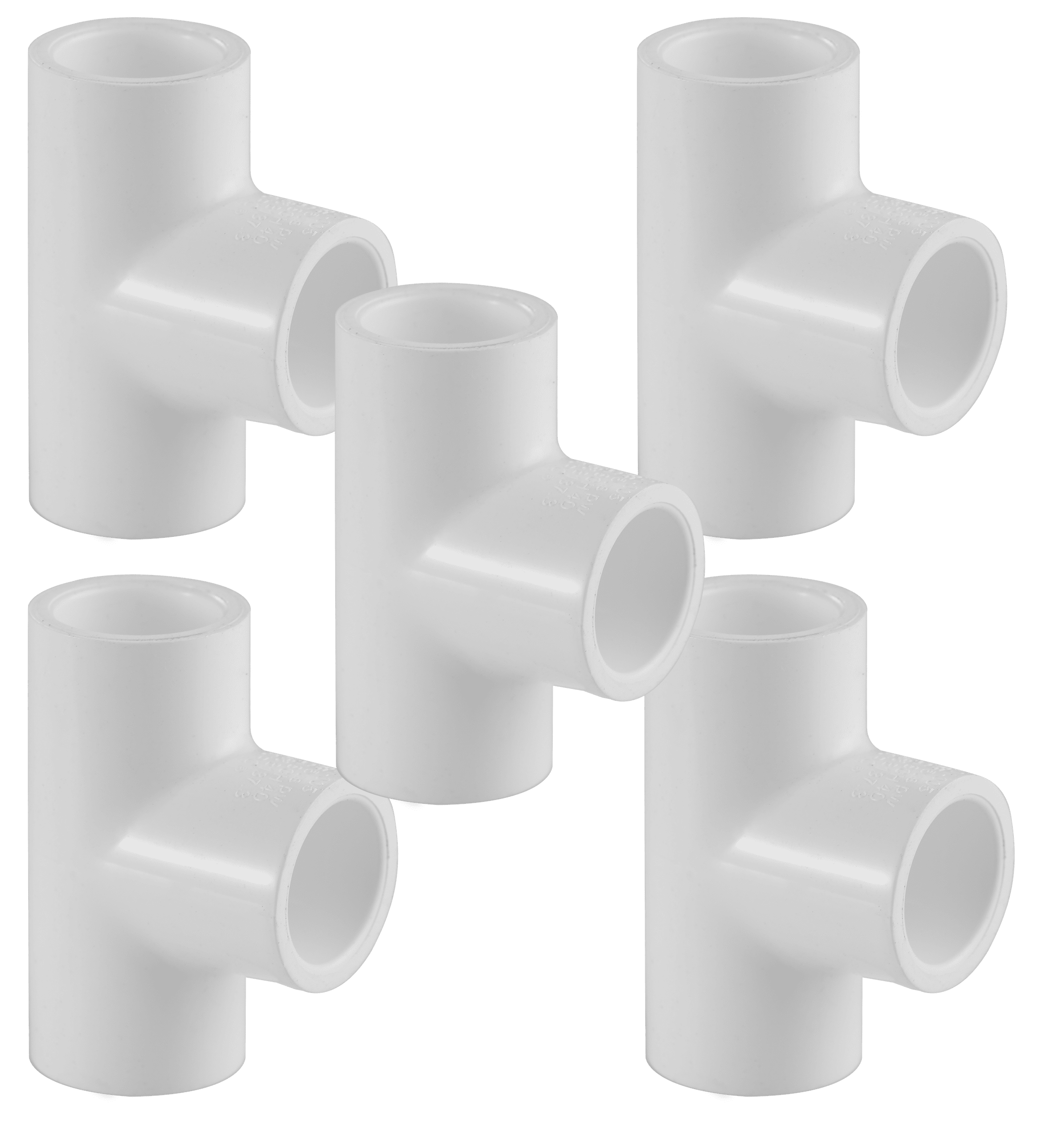 Lesso America 401-010 (5 Pack), Plumbing, PVC Pipe Fitting, Tee, SCH40 ...
