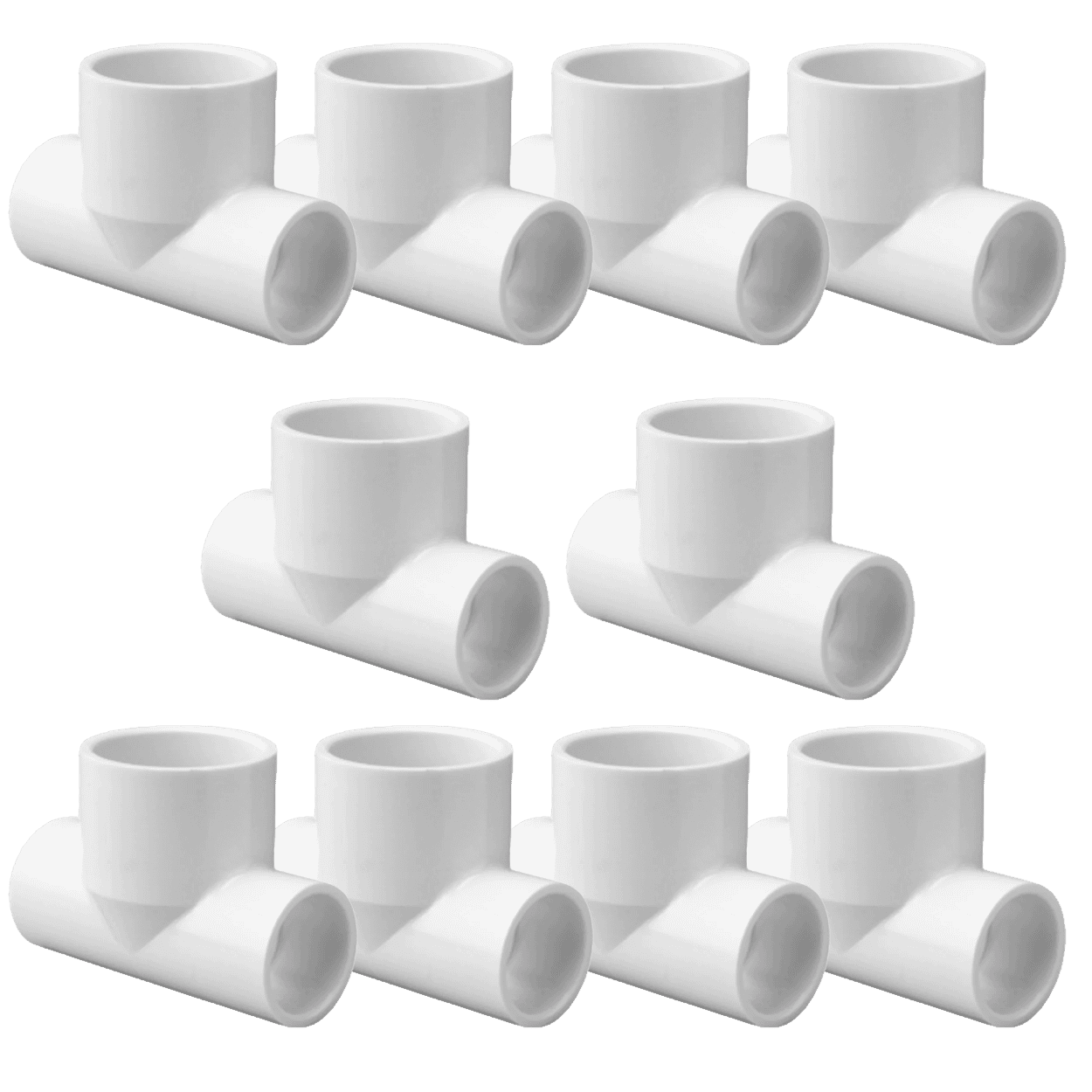 Lesso America 401-213 (10 Pack) PVC Pipe Fitting, Reducing Tee ...