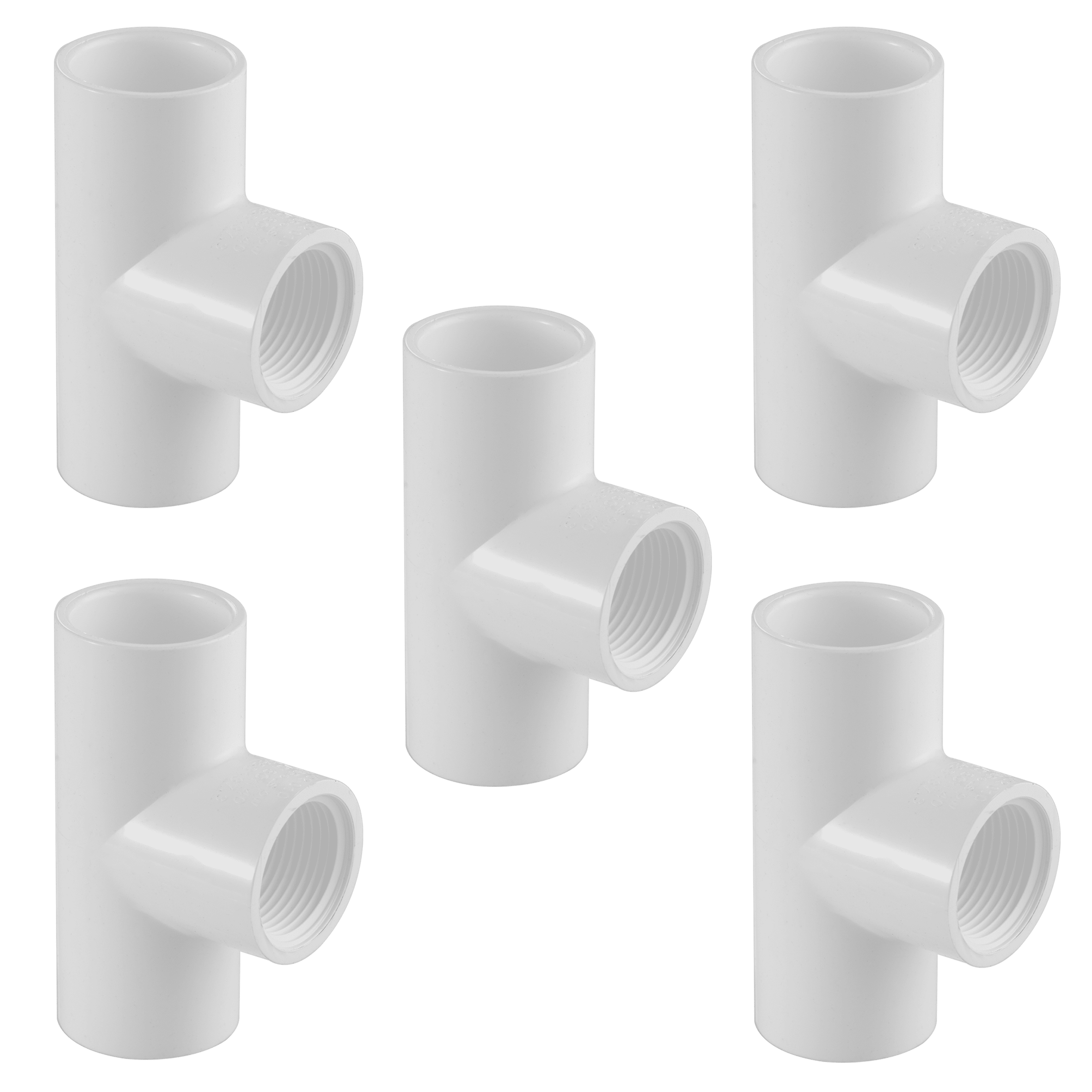 Lesso America 402-005 (5 Pack), Plumbing, PVC Pipe Fitting, Tee, SCH40 ...