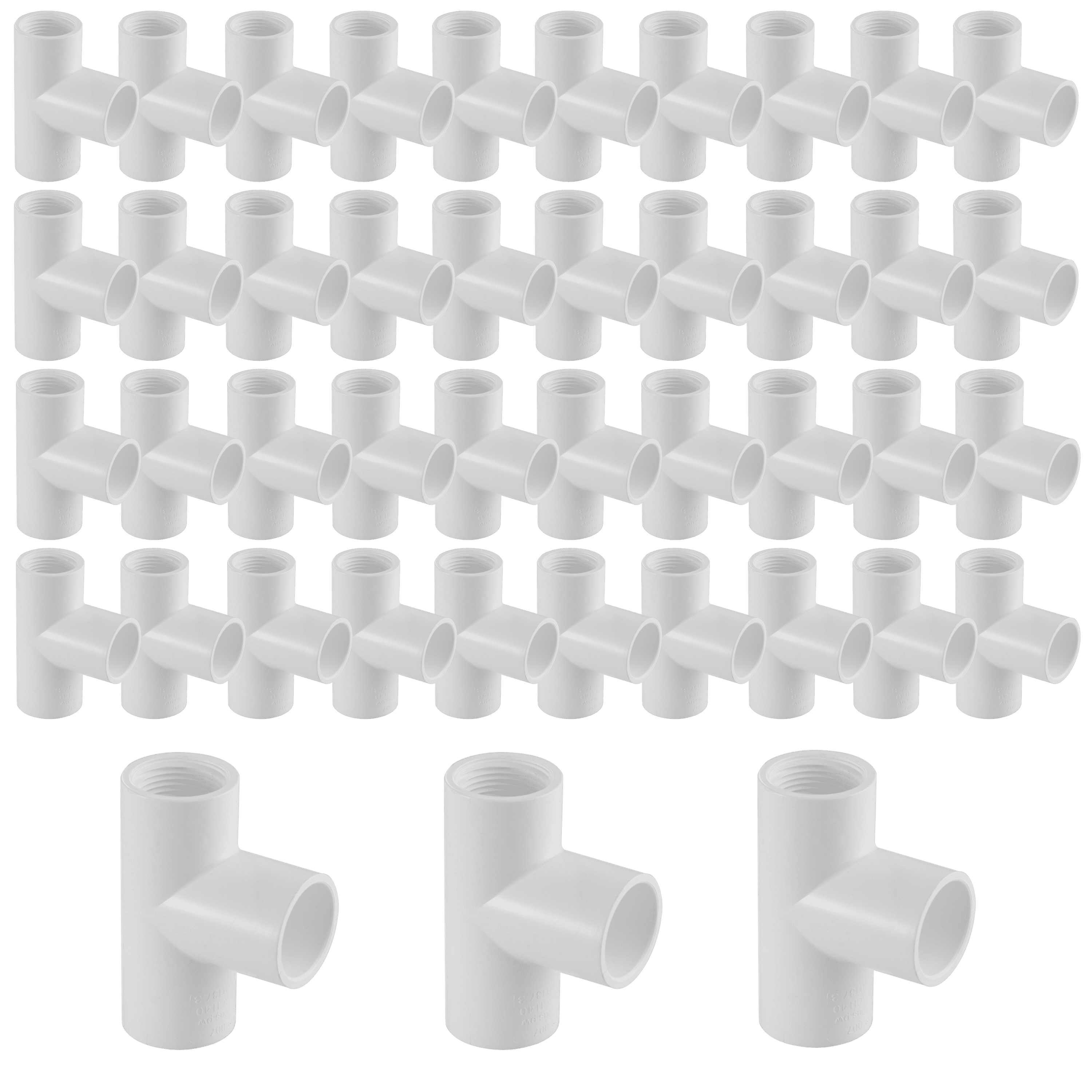 Lesso America 403-007 (100 Pack), Plumbing, PVC Pipe Fitting, Tee ...