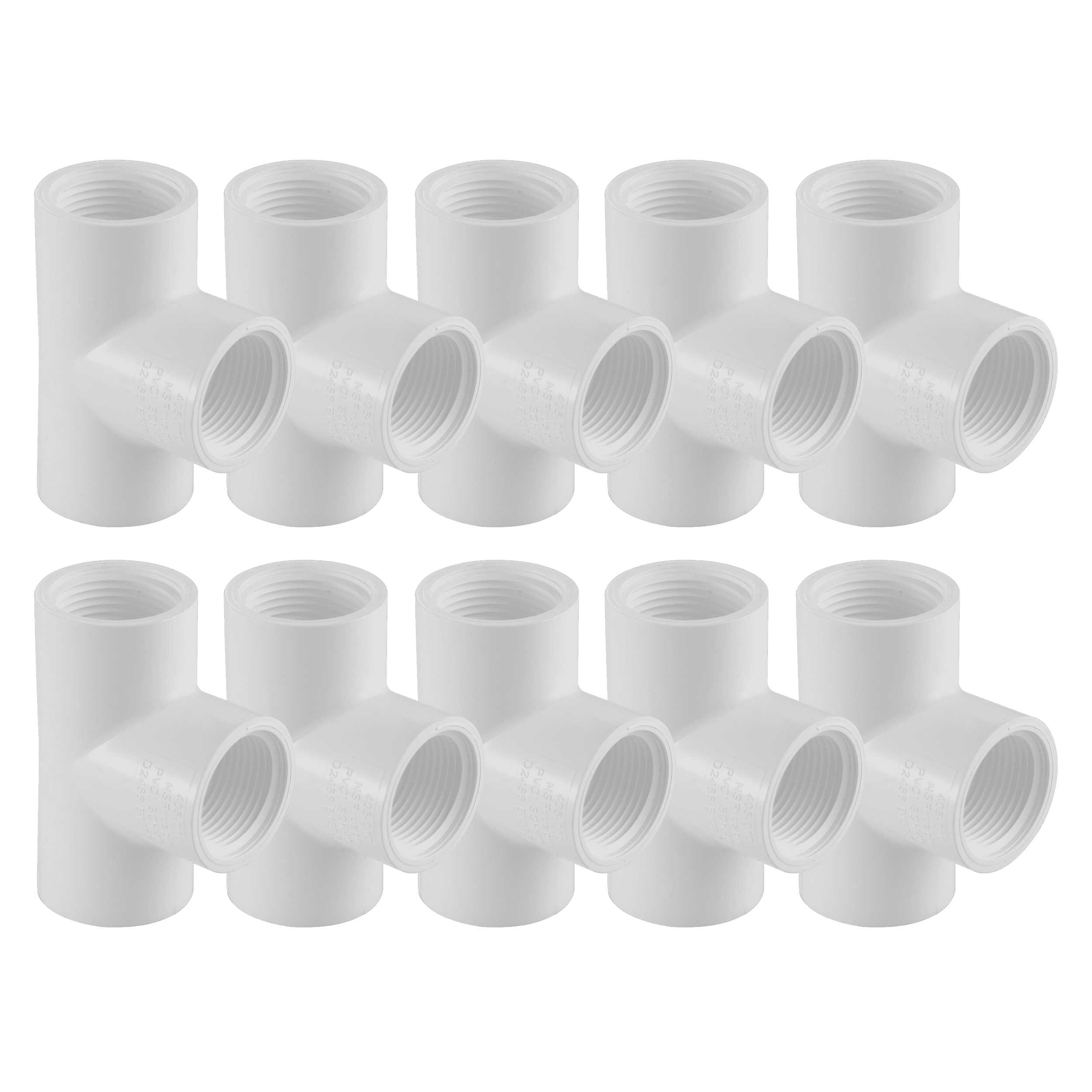 Lesso America 405-007 (10 Pack), Plumbing, PVC Pipe Fitting, Tee, SCH40 ...