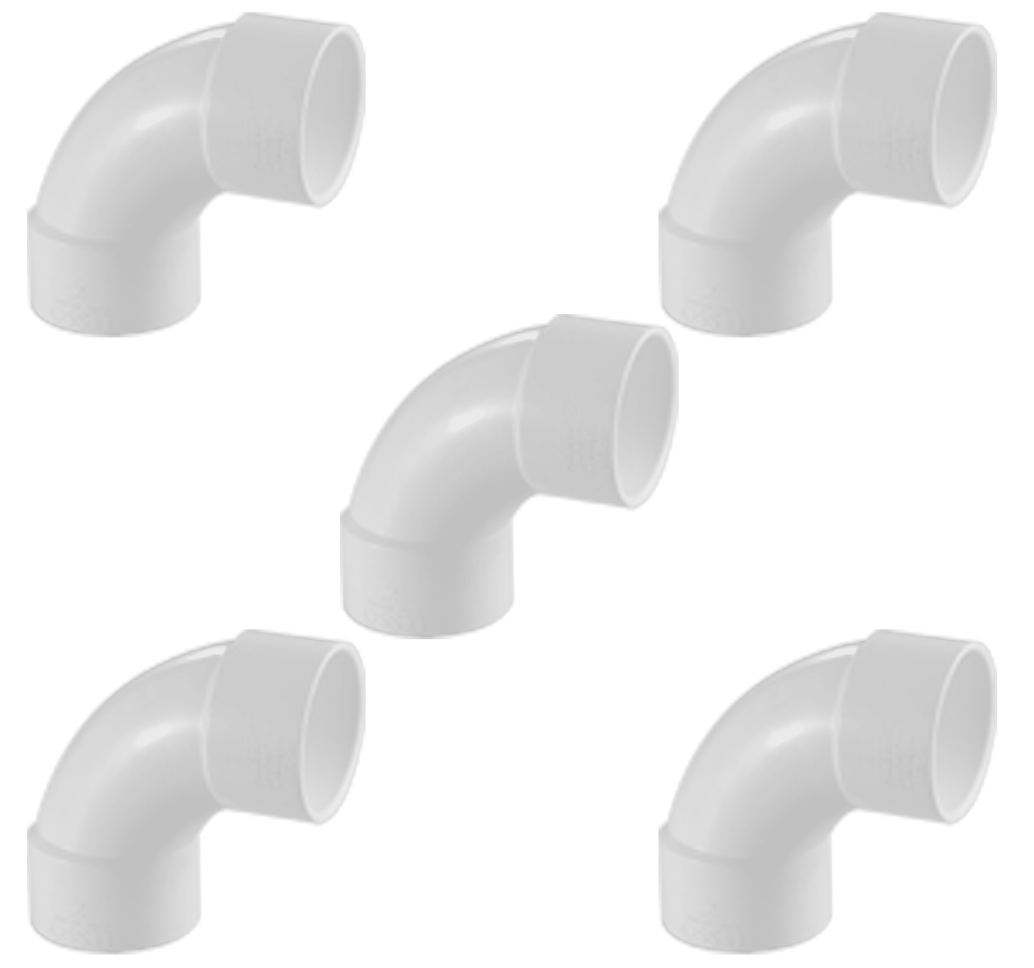 Lesso America 406-015S (5 Pack), Plumbing, PVC Pipe Fitting, 90°Sweep ...
