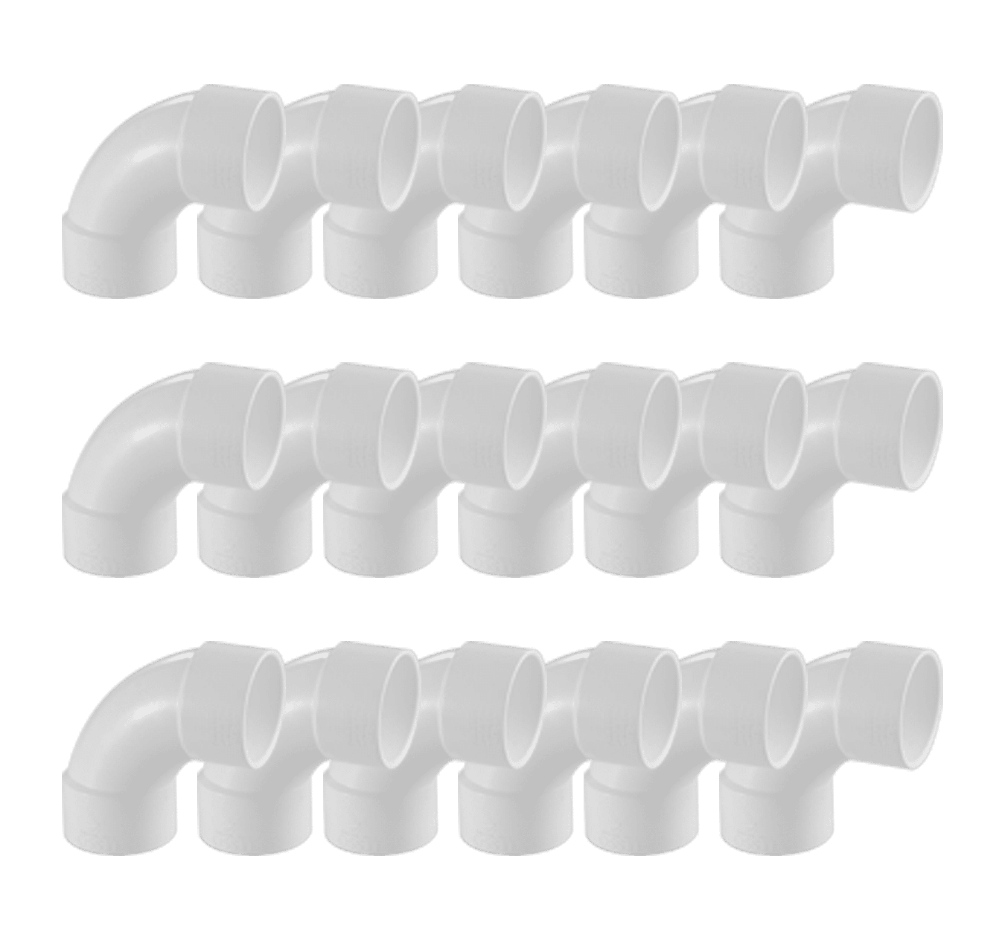 Lesso America 406-025S (15 Pack), Plumbing, PVC Pipe Fitting, 90°Sweep ...