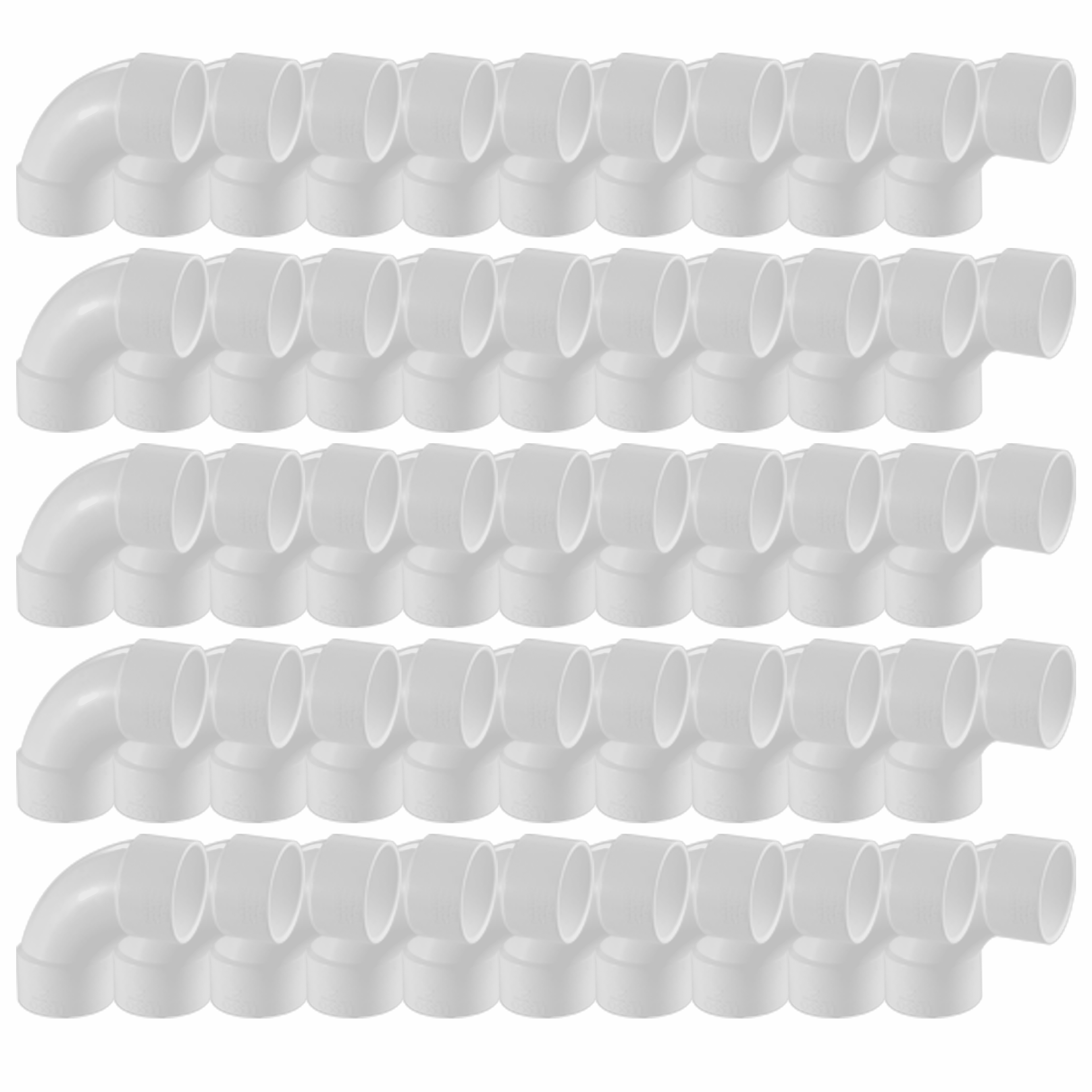 Lesso America 406-030S (50 Pack), Plumbing, PVC Pipe Fitting, 90°Sweep ...