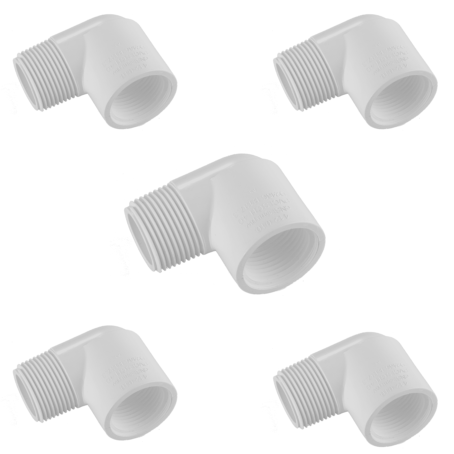 Lesso America 412-010 (5 Pack), Plumbing, PVC Pipe Fitting,90° Street ...