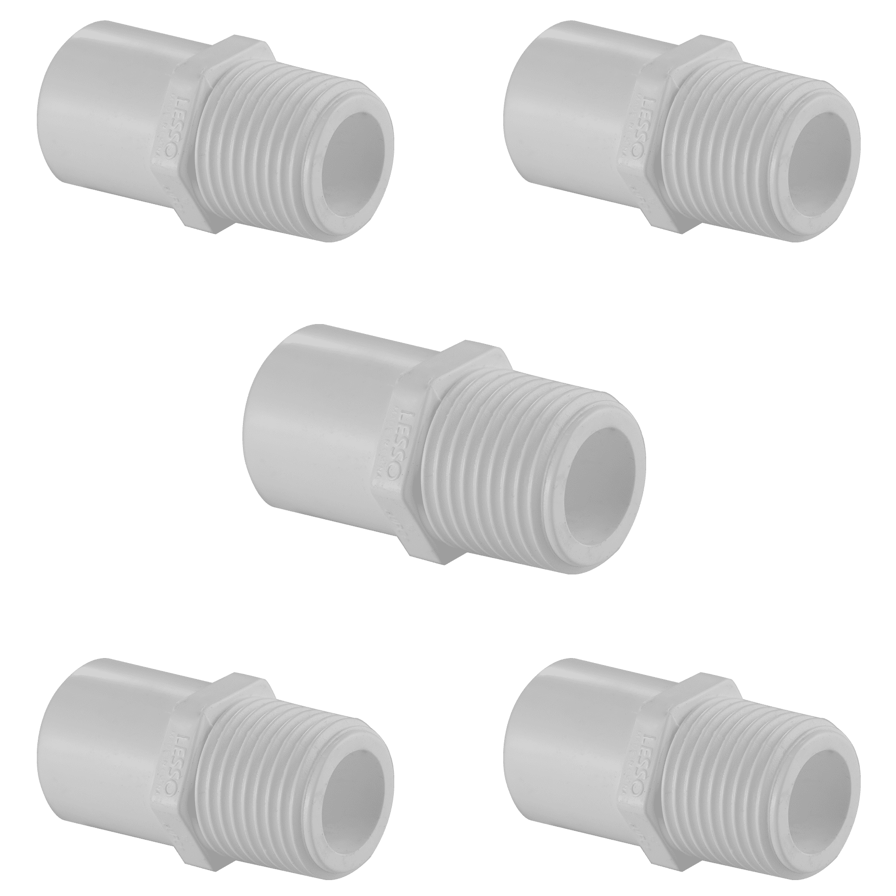 Lesso America 461-005 (5 Pack), Plumbing, PVC Pipe Fitting,Male Adapter ...