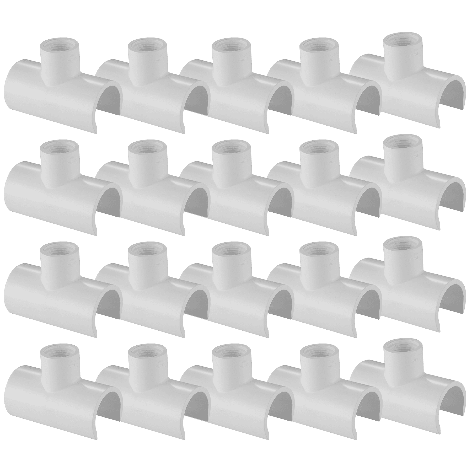 Lesso America 464-130 (20 Pack), Plumbing, PVC Pipe Fitting,Snap-on Saddle, SCH40, 1×1/2 ...