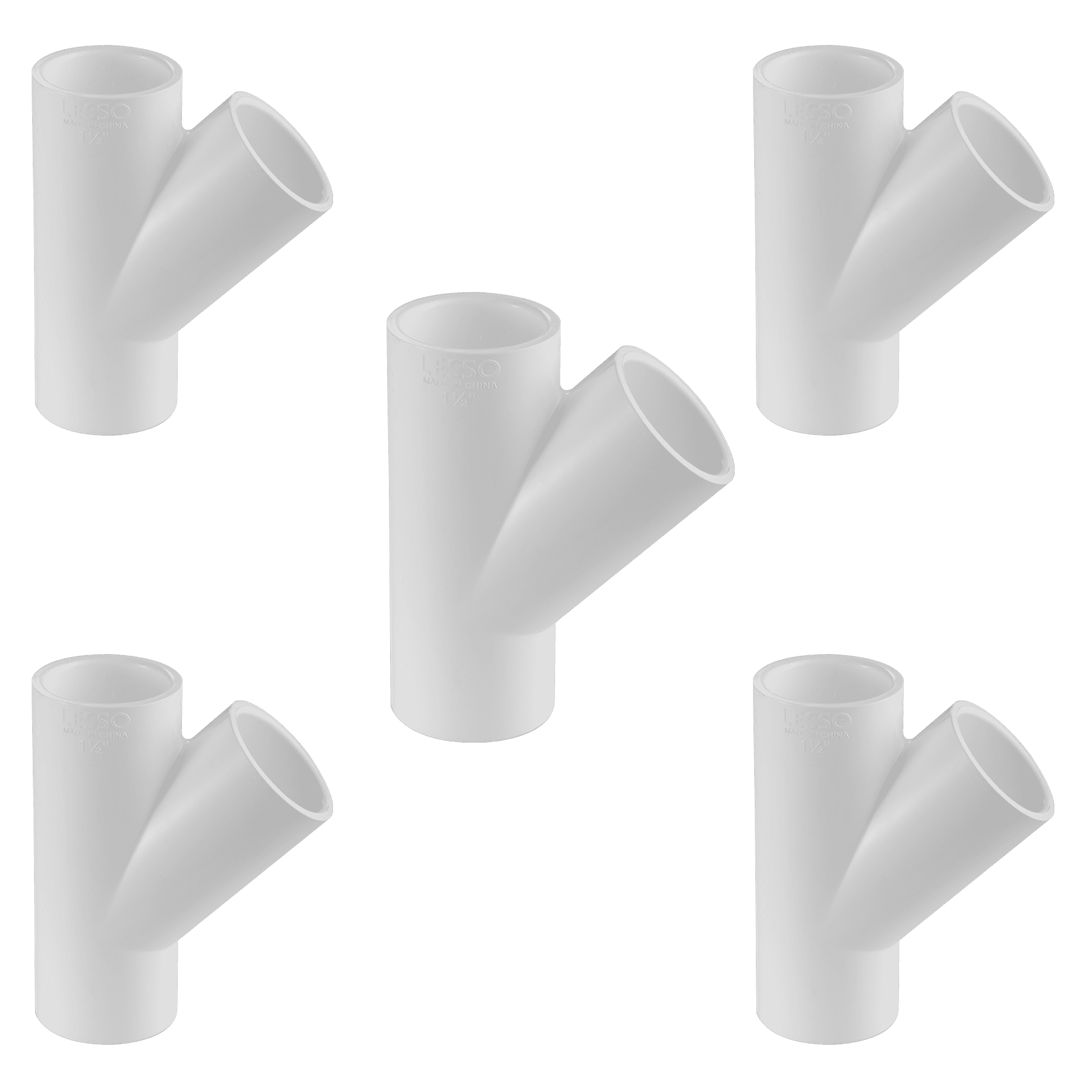 Lesso America 475-015 (5 Pack), Plumbing, PVC Pipe Fitting, Wye , SCH40 ...